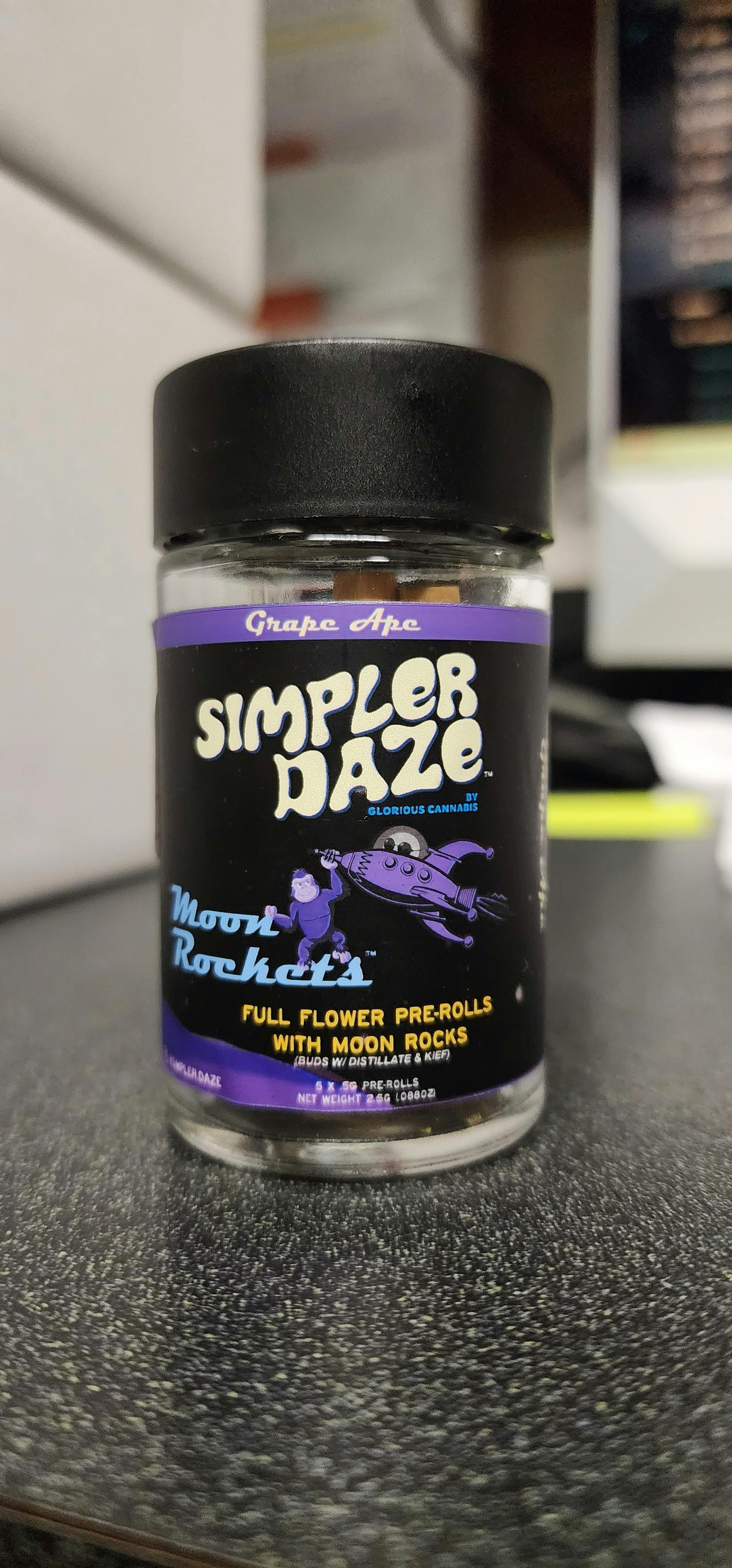 (AU) SIMPLER DAZE GRAPE APE MOON ROCKET - 5 PACK (2.5G) - 2.5g | Green ...