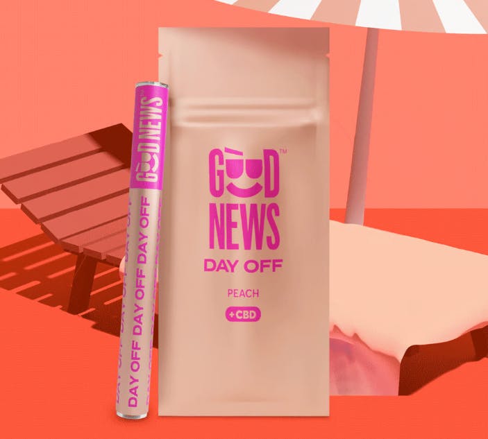 Good News .5g Dispo Vape - Day Off (Peach) 2:1 THC:CBD - 0.5g ...