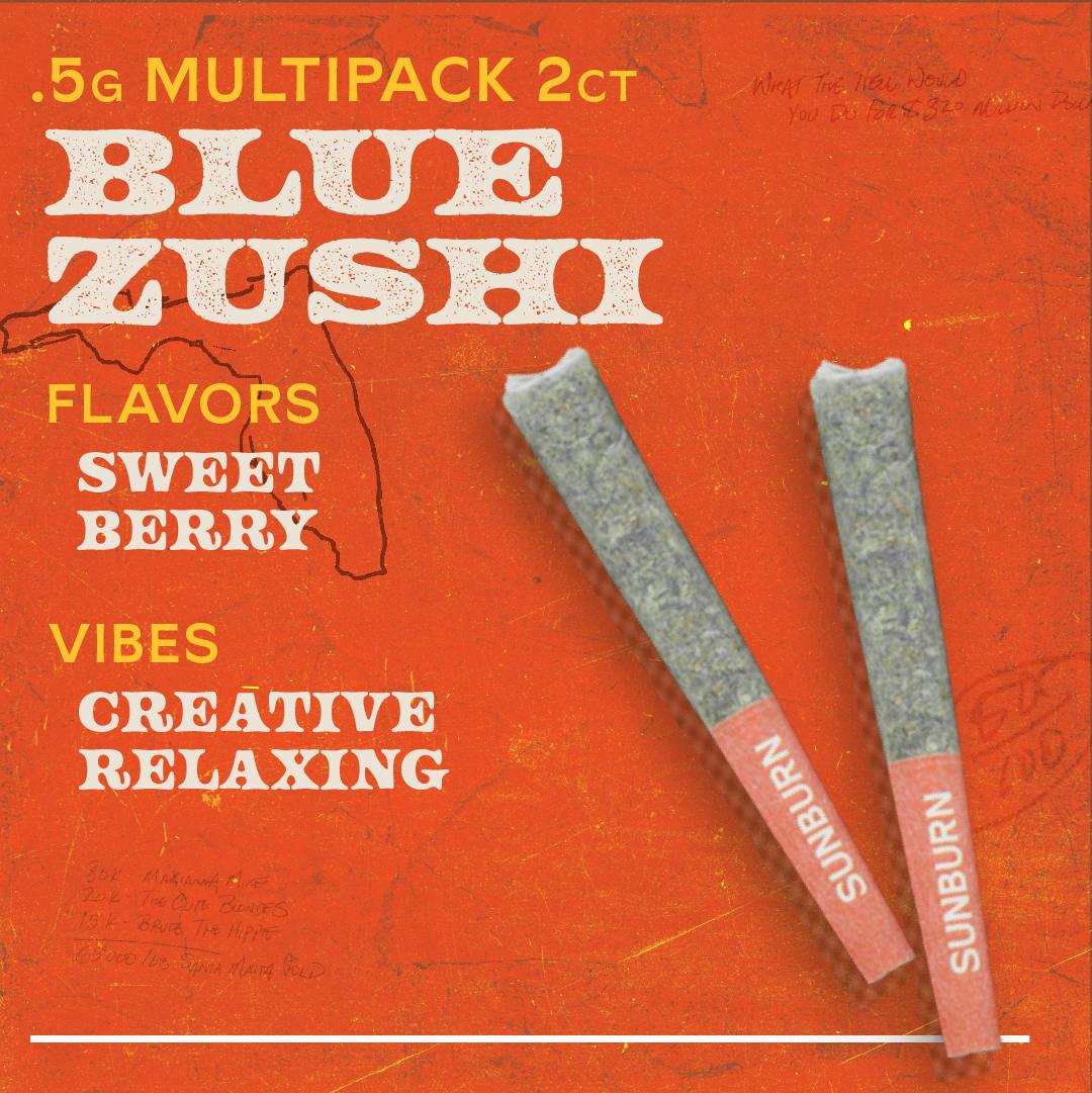 Blue Zushi 2ct Pre Rolls Whole Flower Hybrid - 1g | Pre Rolls | Sunburn ...
