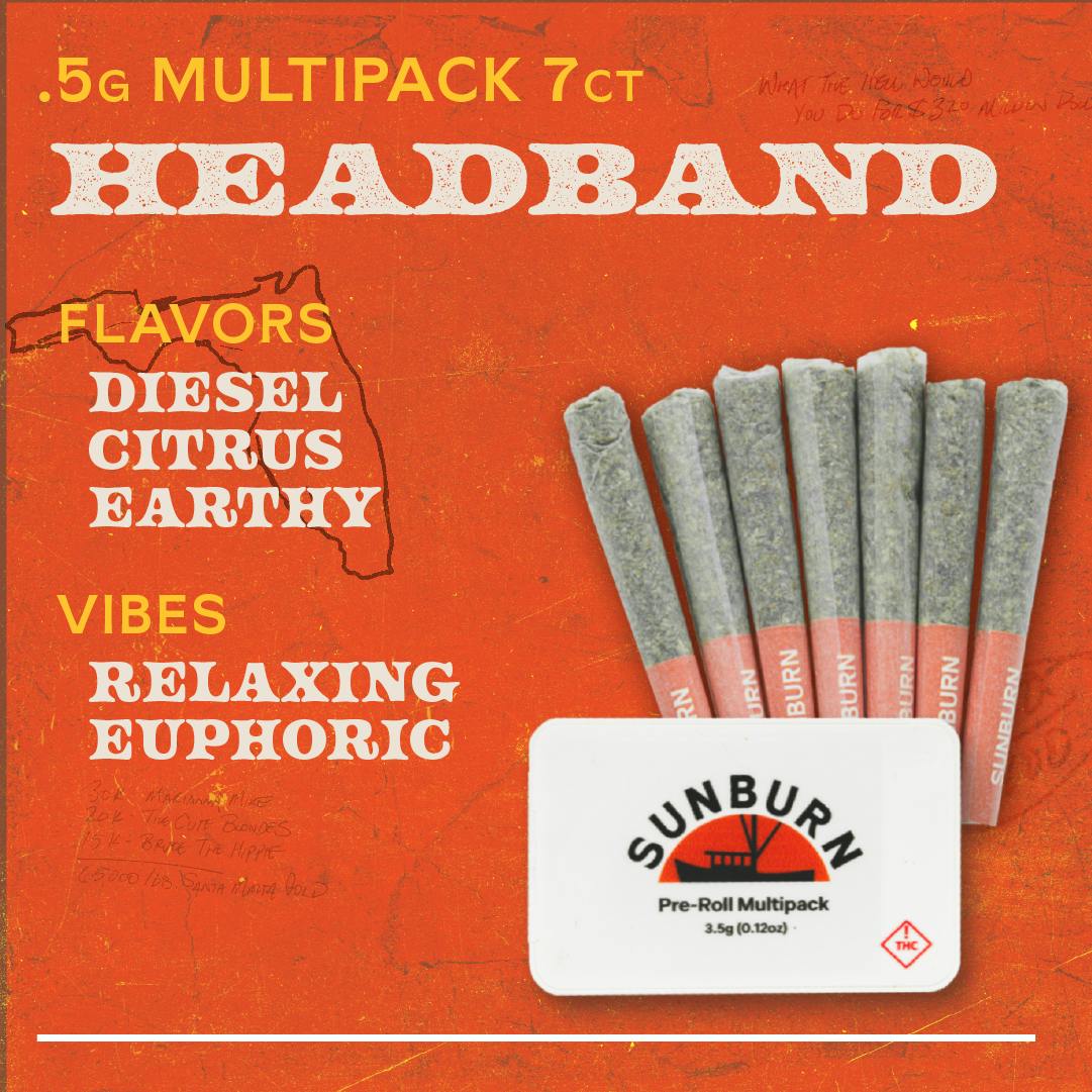 Headband 7ct Pre Rolls Multipack Whole Flower Hybrid 3 5g Pre Rolls