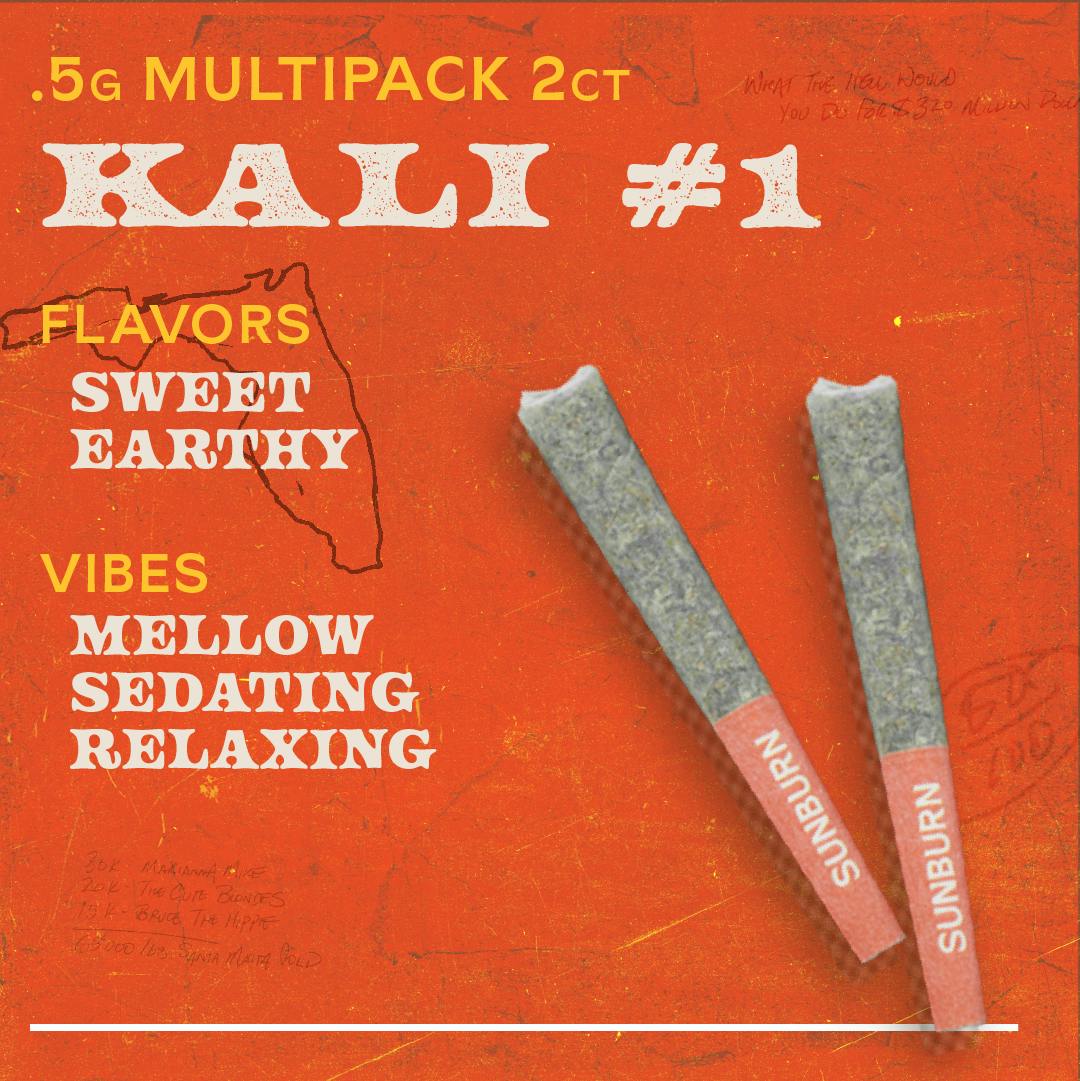 Kali 1 2ct Pre Rolls Whole Flower Indica 1g Pre Rolls Sunburn