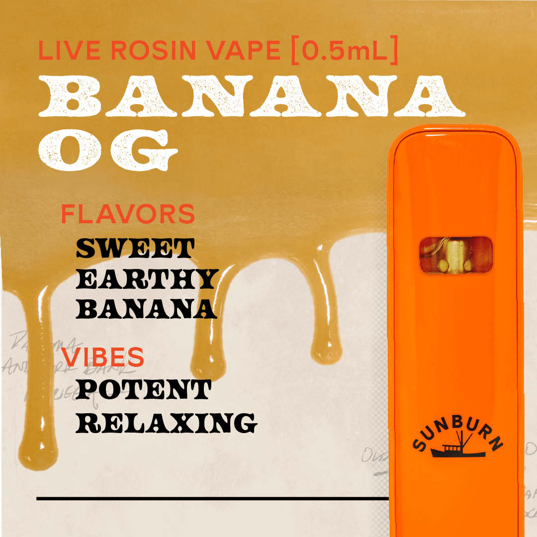 Banana Og 0.5g Live Rosin Disposable Vape Indica - 0.5g | Vaporizers ...