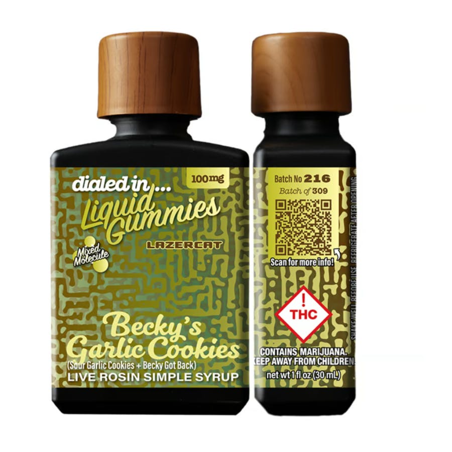 Dialed In Becky's Garlic Cookies Liquid Gummies 100mg - 100mg | Edibles ...