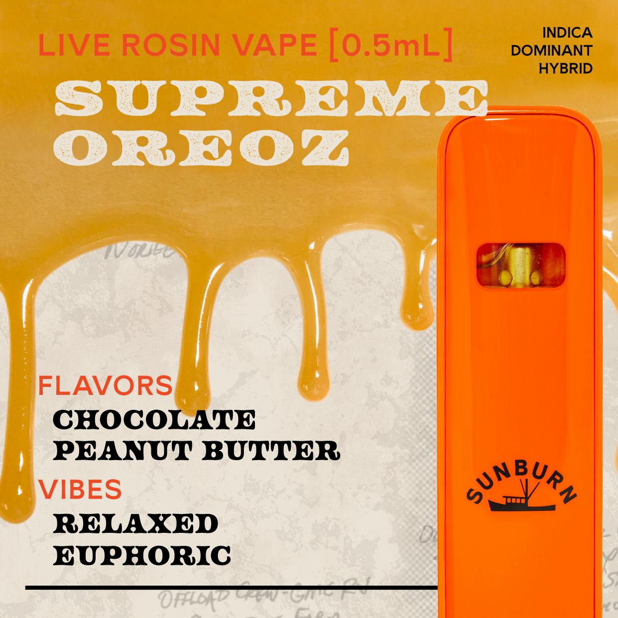 Supreme Oreoz 0.5g Live Rosin Disposable Vape Hybrid - 0.5g ...