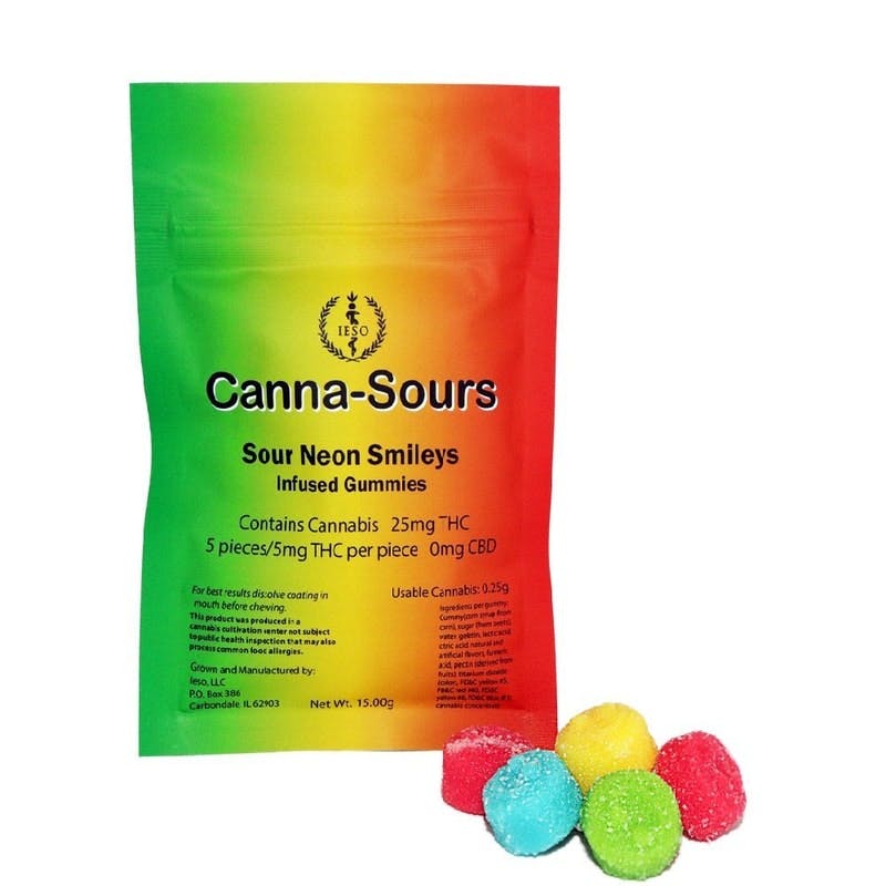 Shop Sour Neon Smiley Gummies - 5 Pack Edibles by Canna-Sours ...