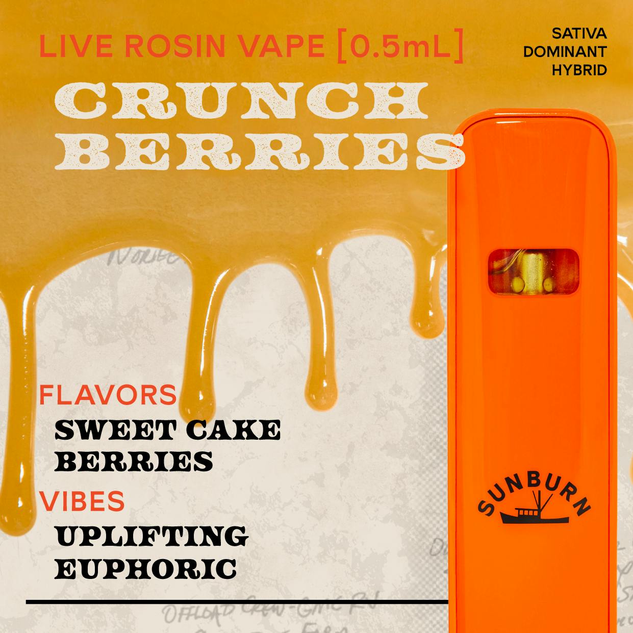 Crunch Berries 0.5g Live Rosin Disposable Vape Sativa - 0.5g ...