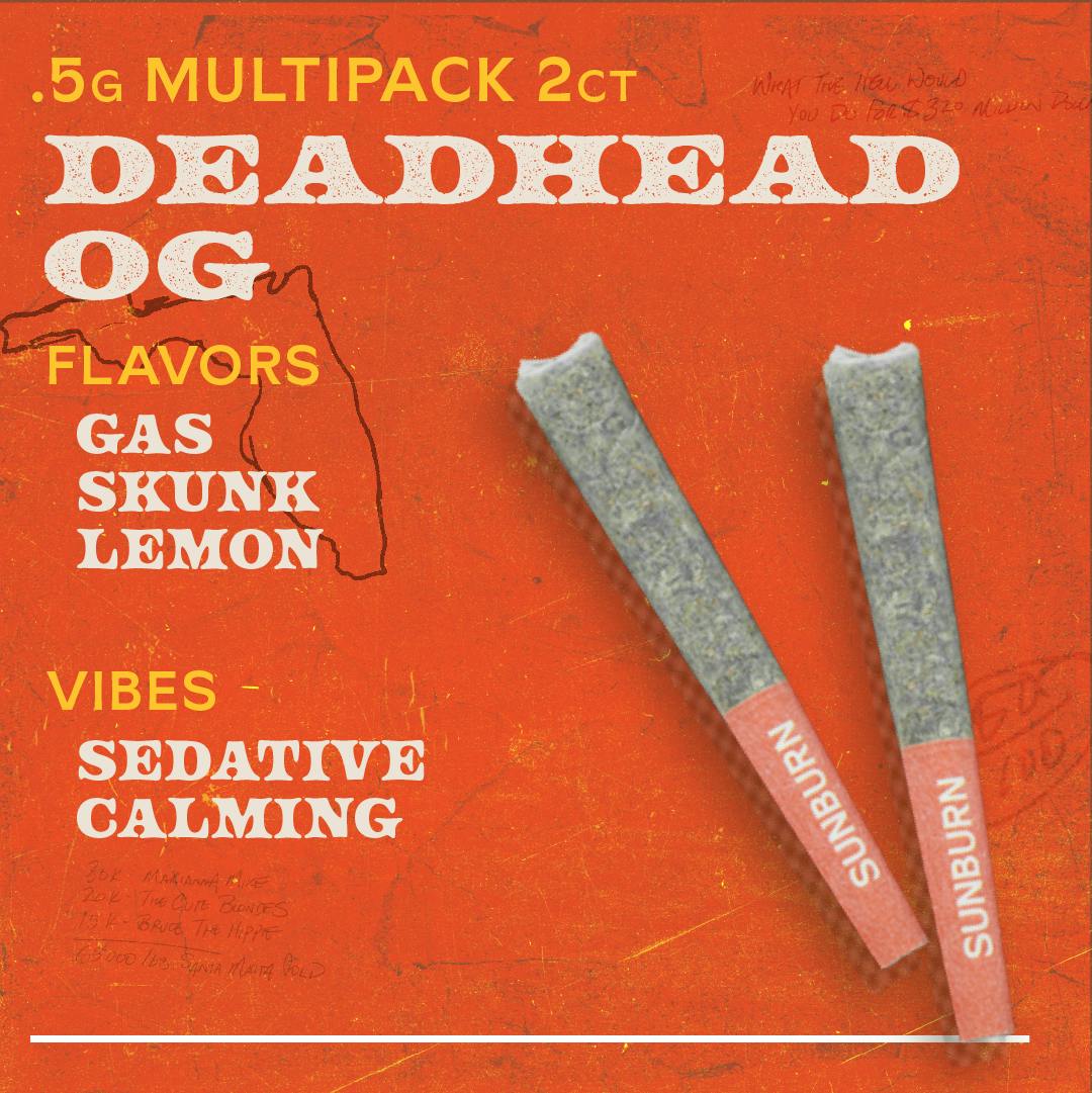 Deadhead Og 2ct Pre Rolls Whole Flower Hybrid 1g Pre Rolls