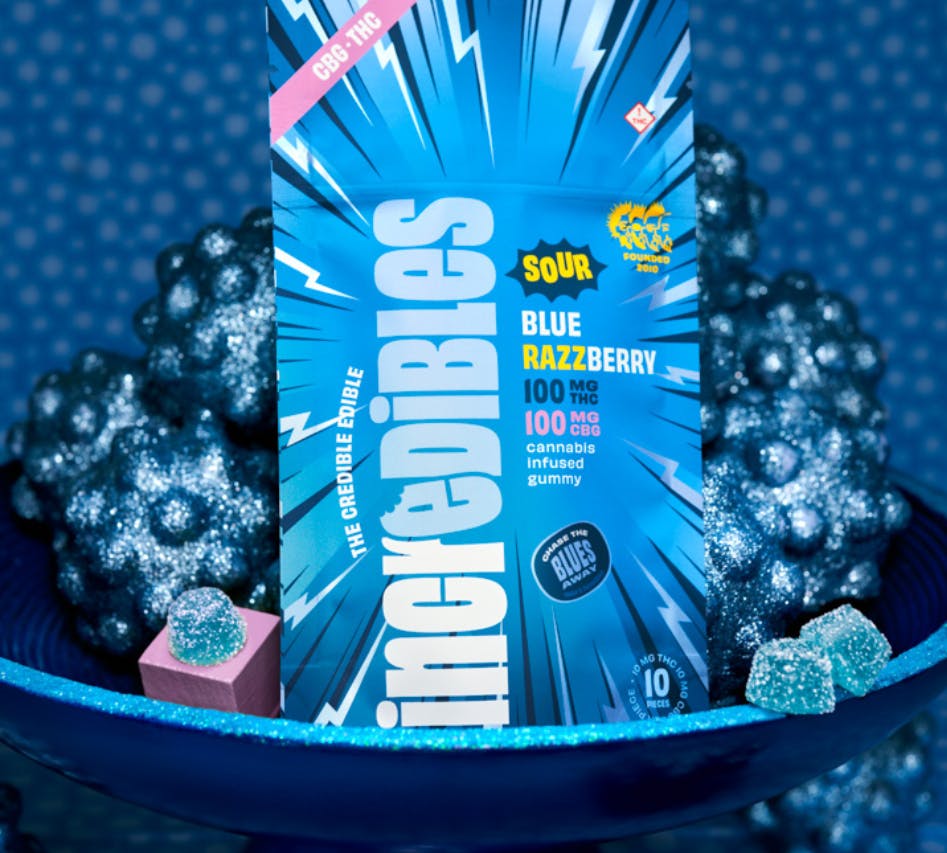 Shop adult-use 1:1 Sour Blue Razzberry THC:CBG Gummies - 10 Pack - 0.1g ...